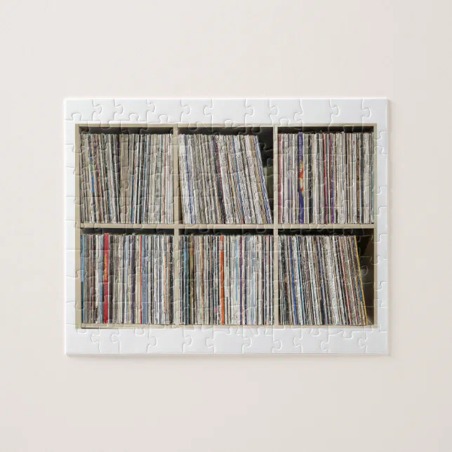 Records Vinyl Albums Record Collection Shelf Jigsaw Puzzle | Zazzle
