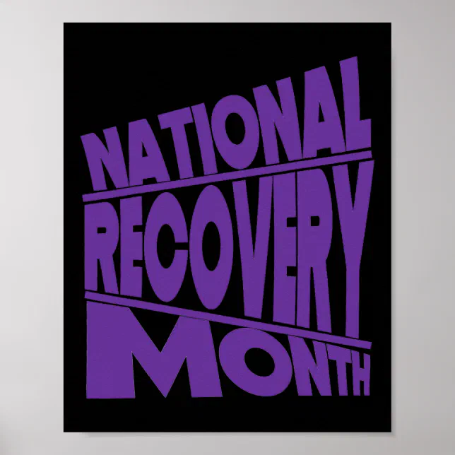 Recovery Month Purple Typography Design Poster | Zazzle