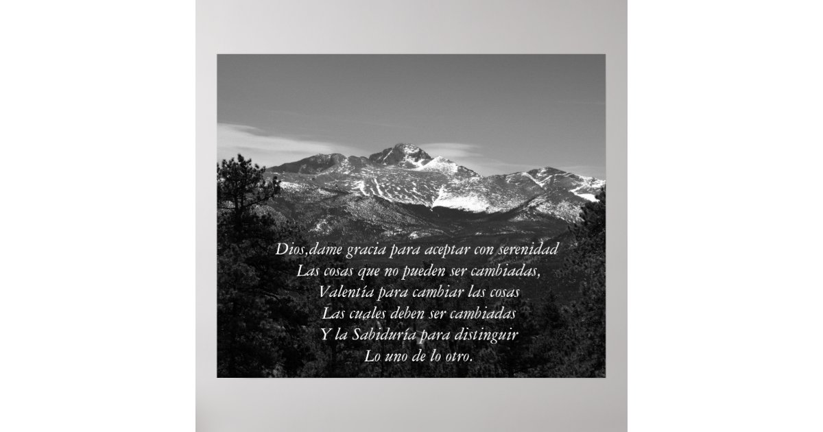 Recovery Poster-Serenity prayer/spanish Poster | Zazzle