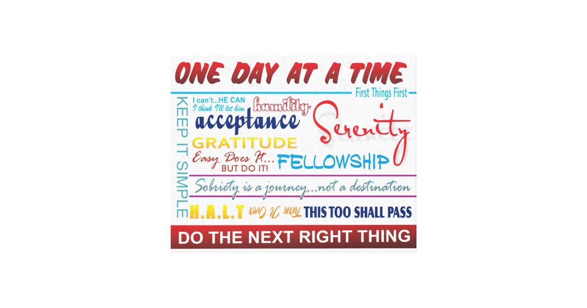 recovery slogans canvas print | Zazzle