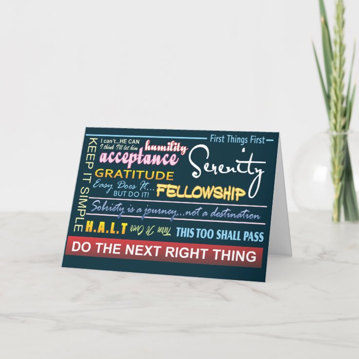 Recovery slogans card | Zazzle