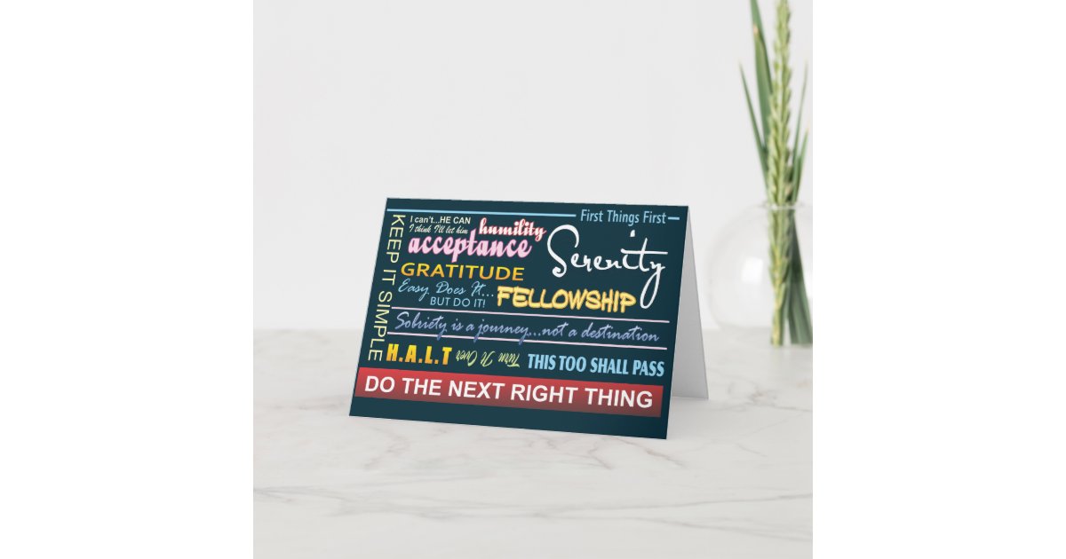 Recovery slogans card | Zazzle