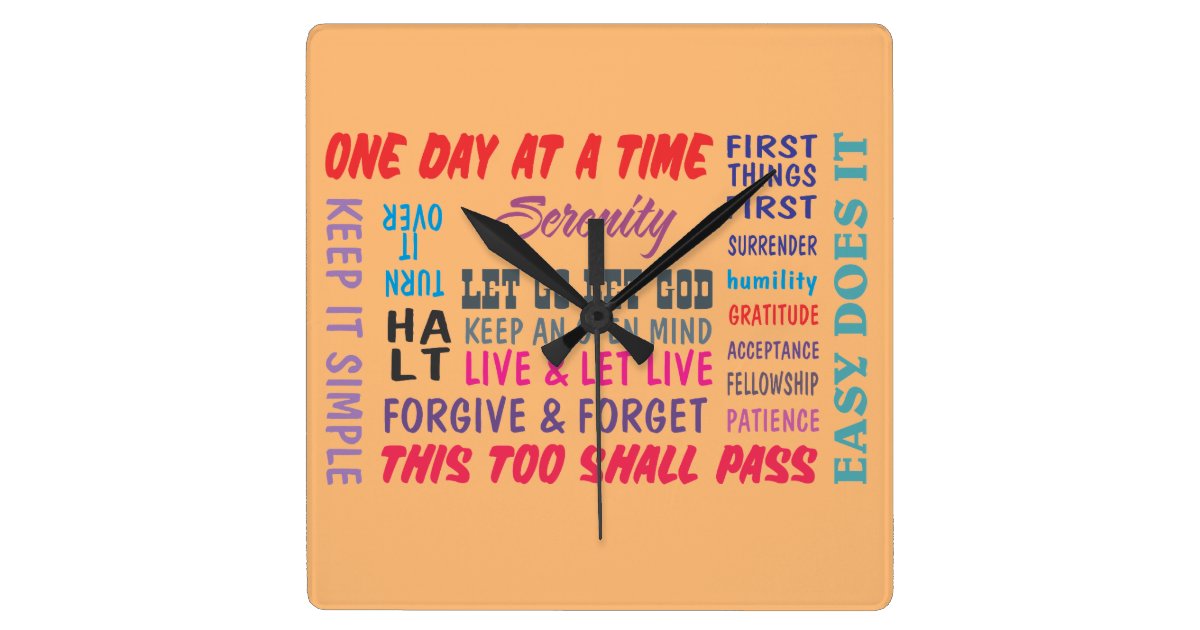 recovery Slogans clock | Zazzle