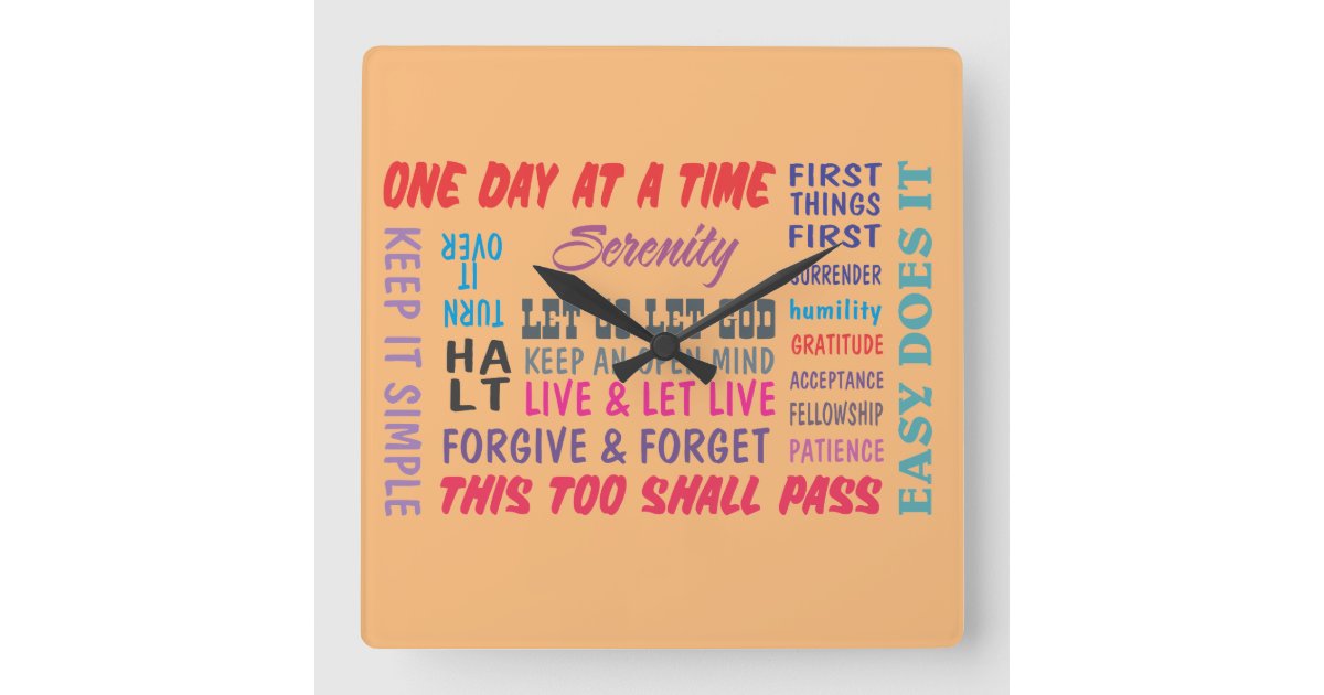 recovery Slogans clock | Zazzle