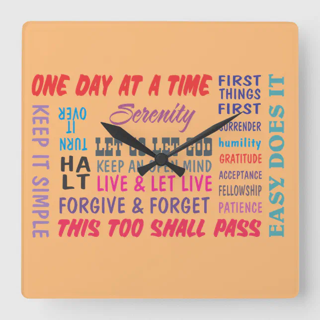 recovery Slogans clock | Zazzle