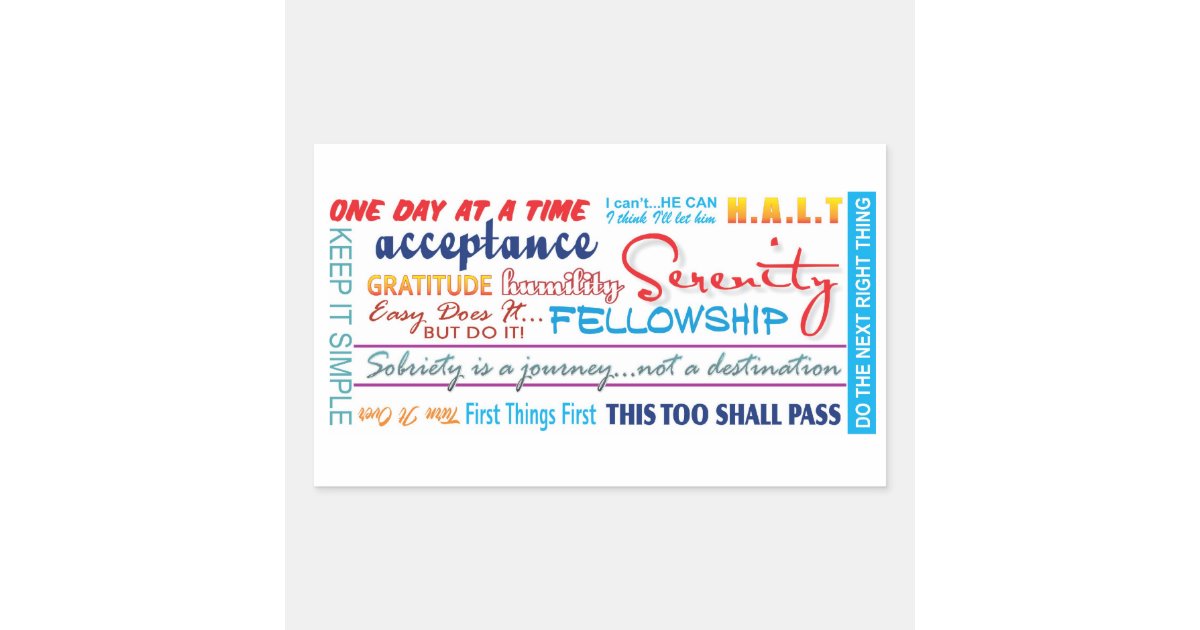recovery slogans rectangular sticker | Zazzle