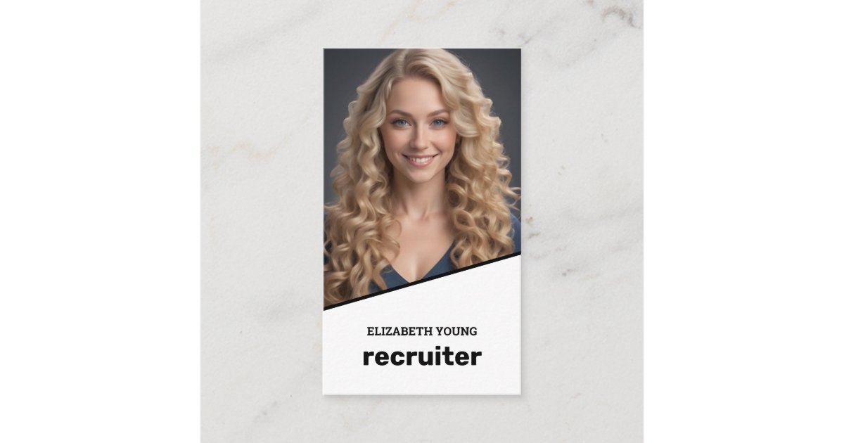 Recruiter Custom Photo and QR Business Card | Zazzle