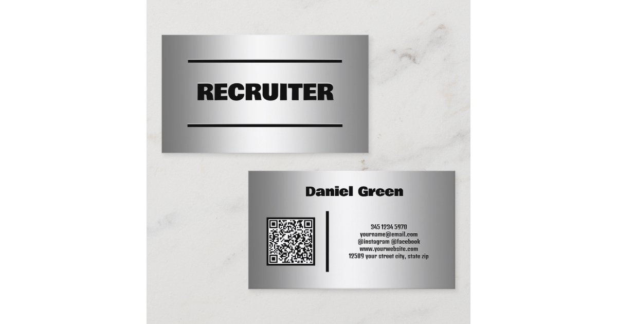 Recruiter Custom QR Business Card | Zazzle