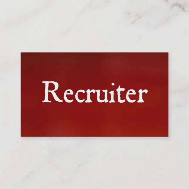 Recruiter Red Business Card | Zazzle