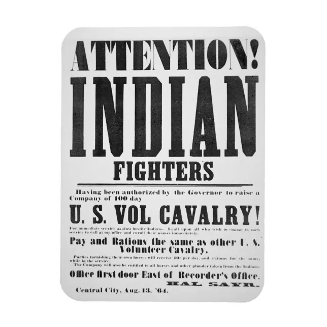 Recruitment poster for the U.S. Volunteer Cavalry, Magnet | Zazzle