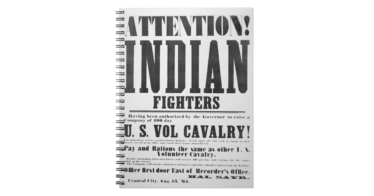 Recruitment poster for the U.S. Volunteer Cavalry, Notebook | Zazzle