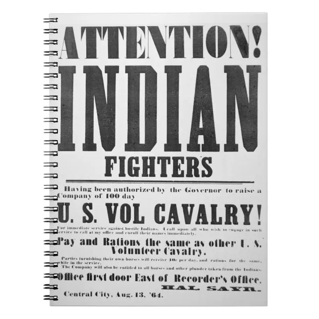 Recruitment poster for the U.S. Volunteer Cavalry, Notebook | Zazzle