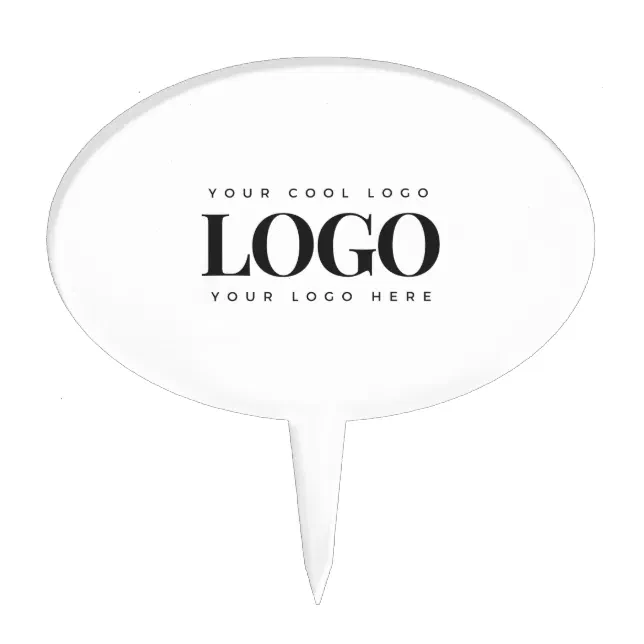 Rectangle Business Logo Company Event Minimalist Cake Topper | Zazzle