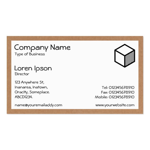 Rectangle - Cardboard Box Business Card Templates