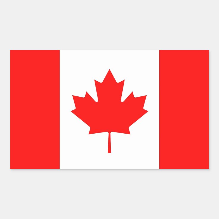 Rectangle sticker with Flag of Canada | Zazzle