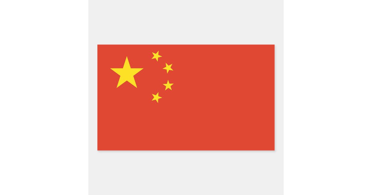Rectangle sticker with Flag of China | Zazzle