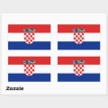 Rectangle sticker with Flag of Croatia | Zazzle