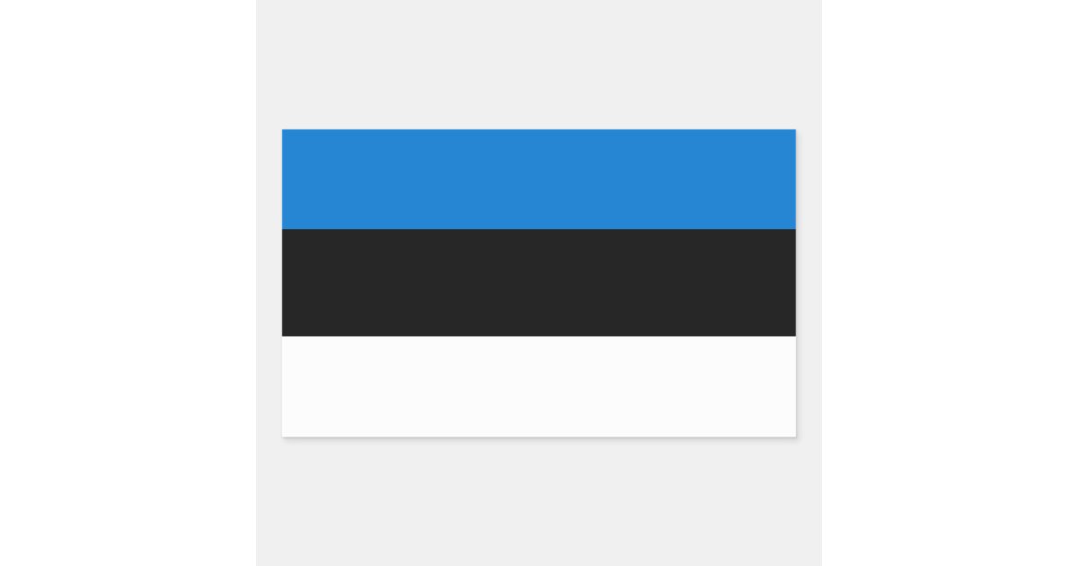 Rectangle sticker with Flag of Estonia | Zazzle
