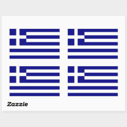 Rectangle sticker with Flag of Greece | Zazzle