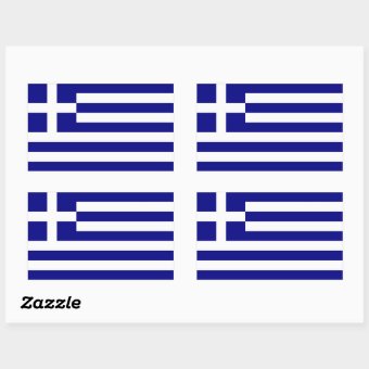 Rectangle sticker with Flag of Greece | Zazzle