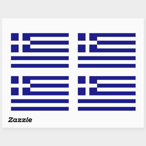 Rectangle sticker with Flag of Greece | Zazzle