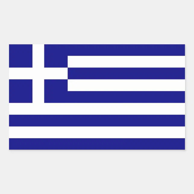 Rectangle sticker with Flag of Greece | Zazzle