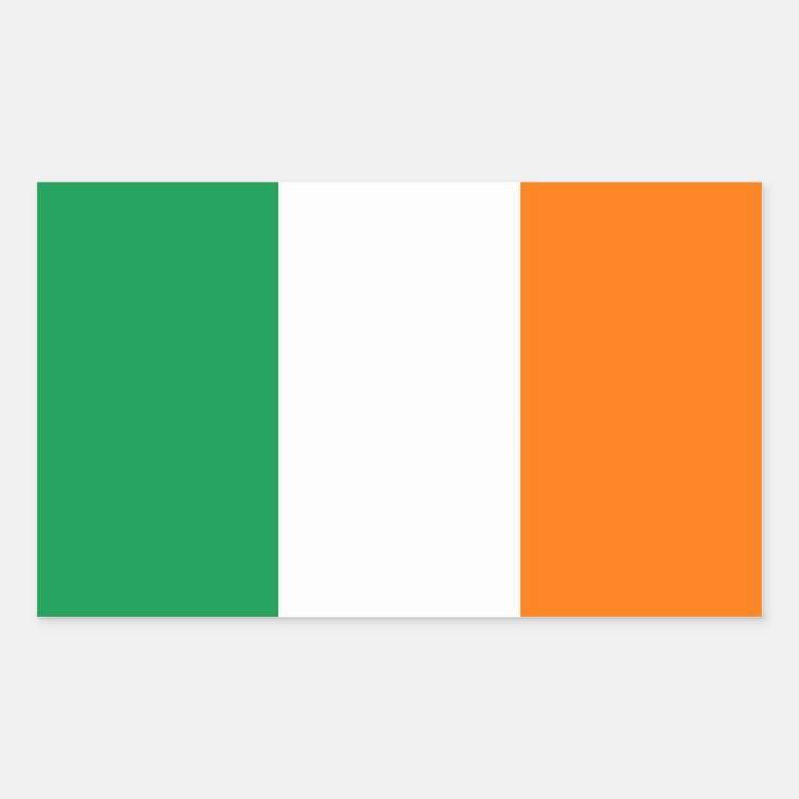 Rectangle sticker with Flag of Ireland | Zazzle