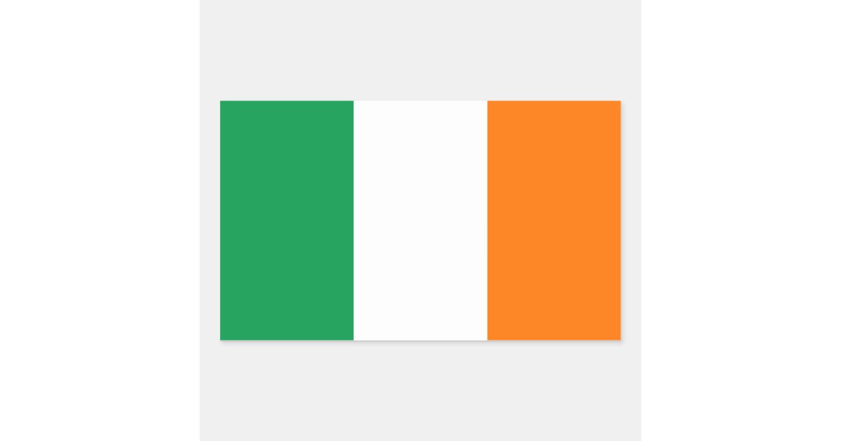Rectangle sticker with Flag of Ireland | Zazzle