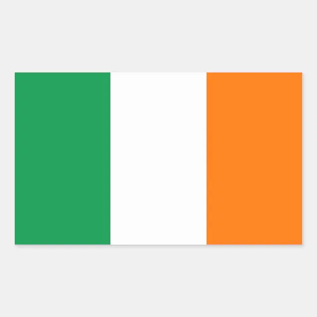 Rectangle sticker with Flag of Ireland | Zazzle