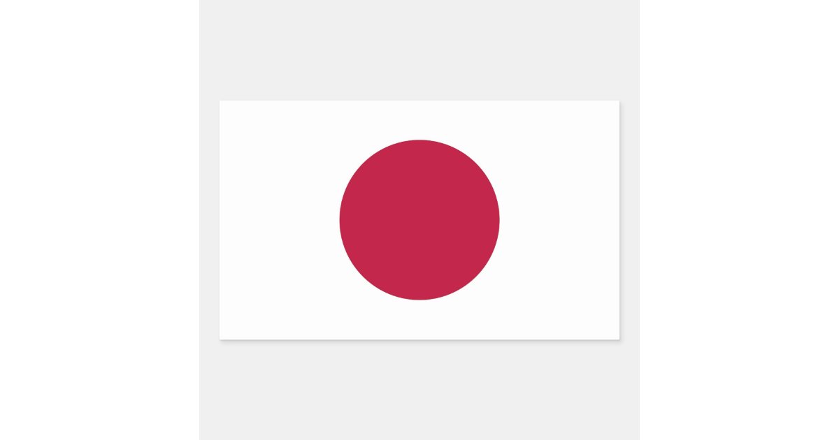 Rectangle sticker with Flag of Japan | Zazzle