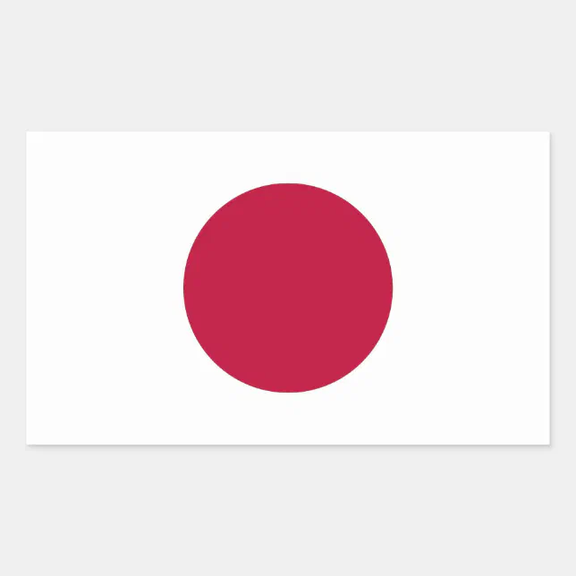 Rectangle sticker with Flag of Japan | Zazzle