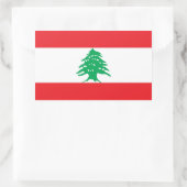 Rectangle sticker with Flag of Lebanon | Zazzle