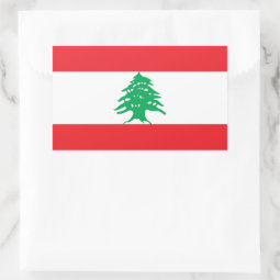 Rectangle sticker with Flag of Lebanon | Zazzle