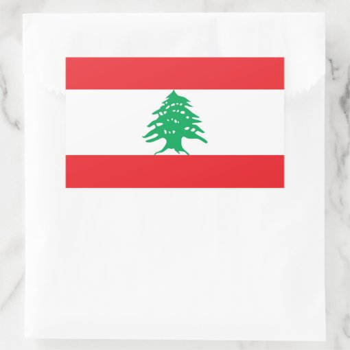 Rectangle sticker with Flag of Lebanon | Zazzle