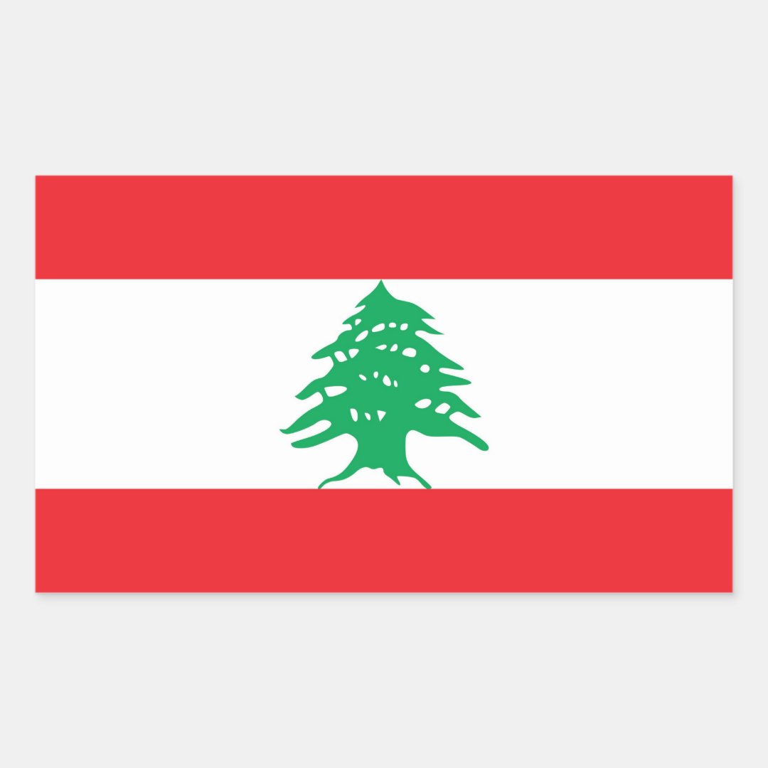 Rectangle sticker with Flag of Lebanon | Zazzle