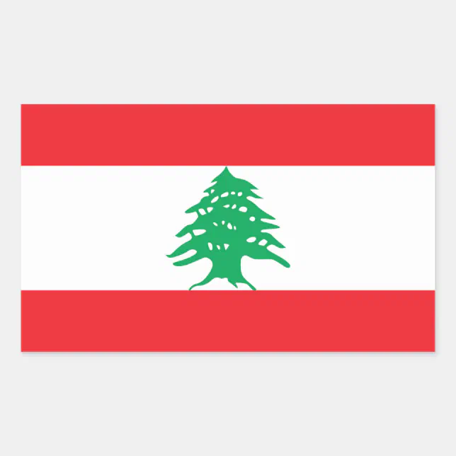 Rectangle sticker with Flag of Lebanon | Zazzle