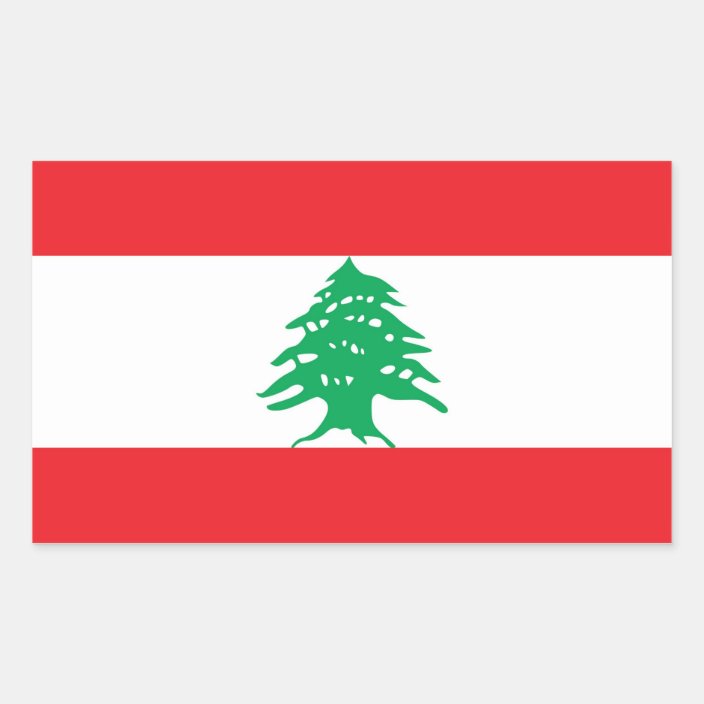 Rectangle sticker with Flag of Lebanon | Zazzle
