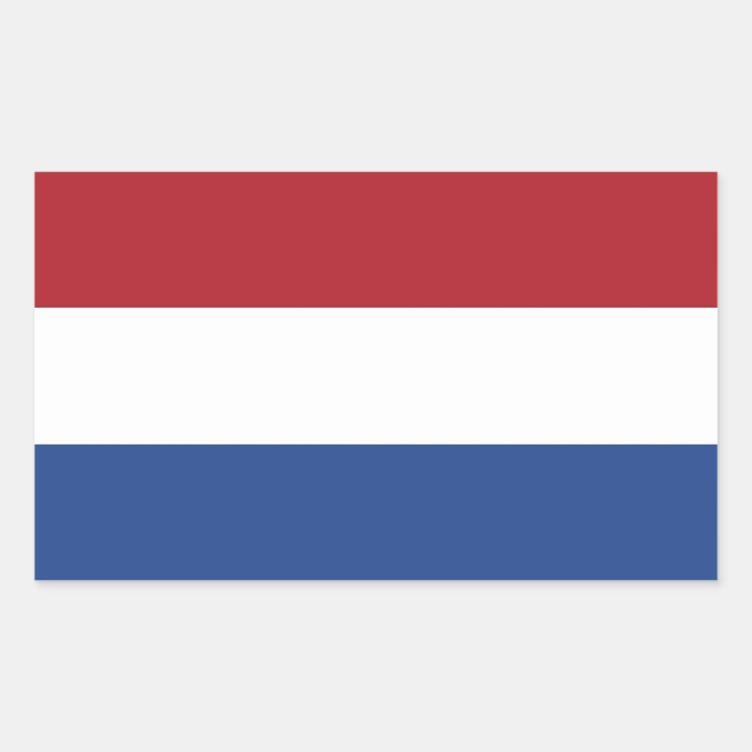 Rectangle sticker with Flag of Netherlands | Zazzle