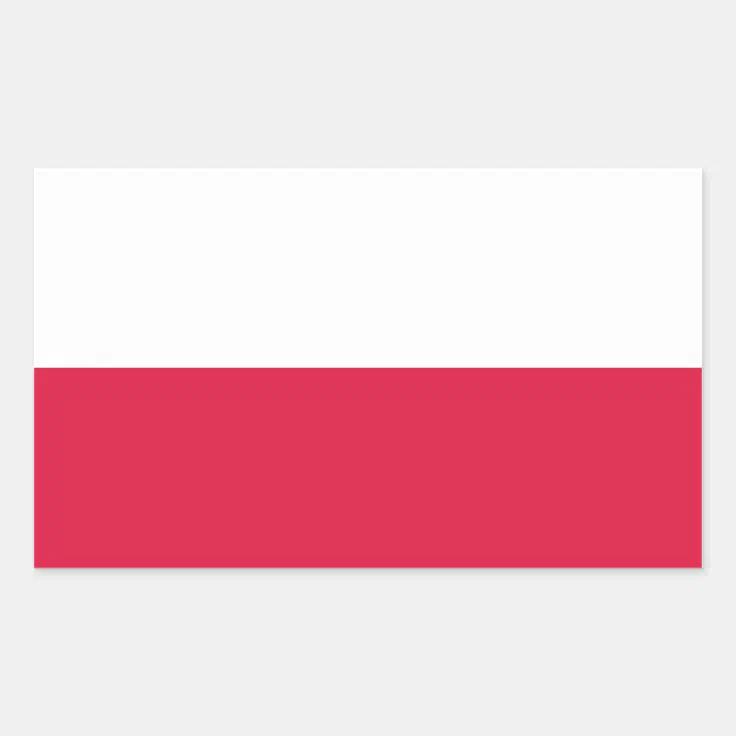 Rectangle sticker with Flag of Poland | Zazzle