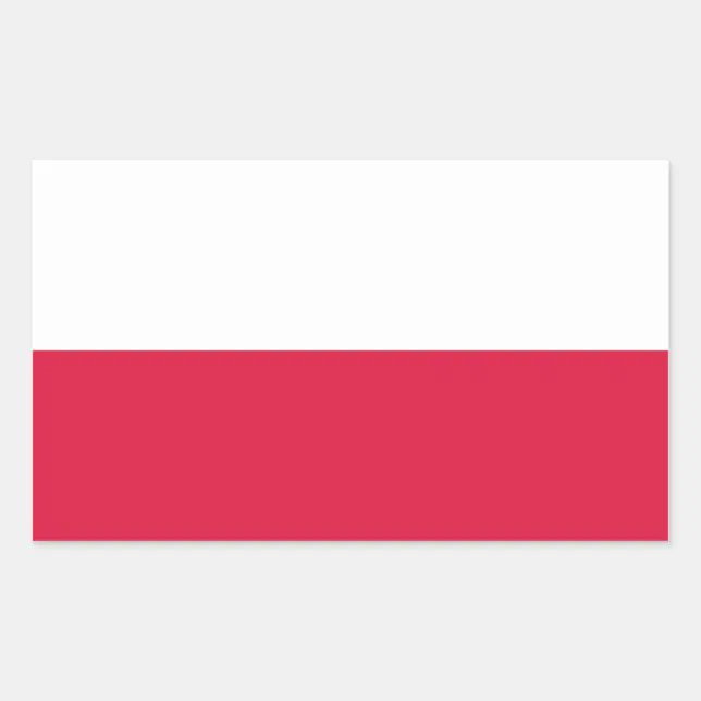 Rectangle sticker with Flag of Poland | Zazzle
