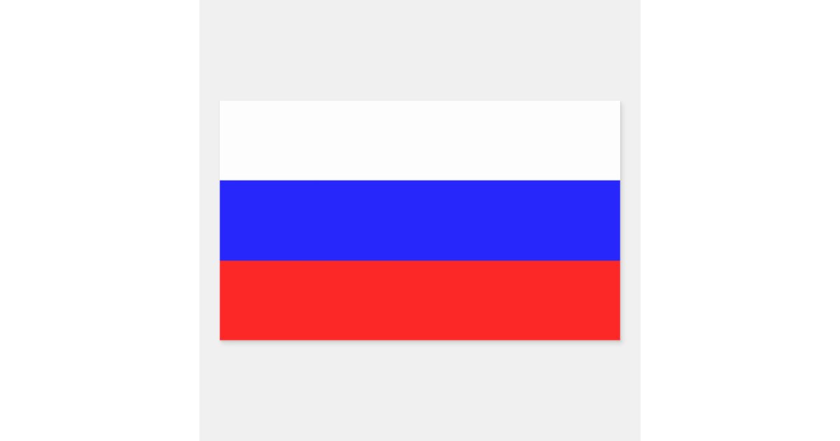 Rectangle sticker with Flag of Russia | Zazzle