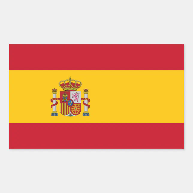 Rectangle sticker with Flag of Spain | Zazzle