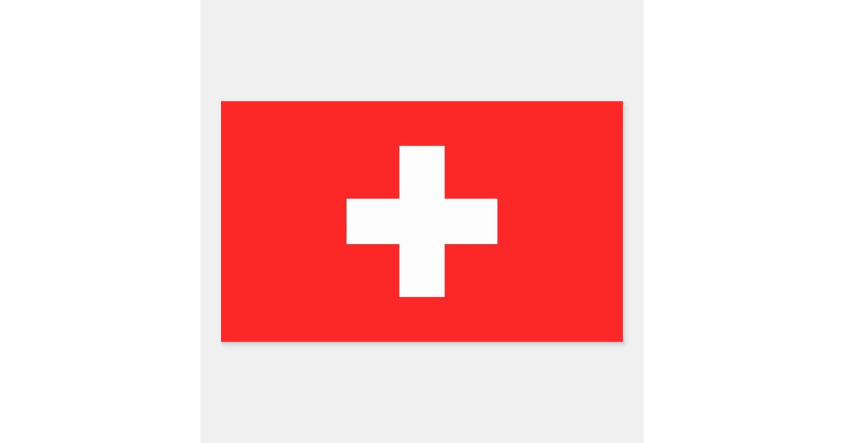 Rectangle sticker with Flag of Switzerland | Zazzle
