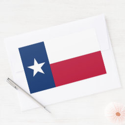 Rectangle sticker with Flag of Texas | Zazzle
