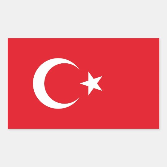 Rectangle sticker with Flag of Turkey | Zazzle.com
