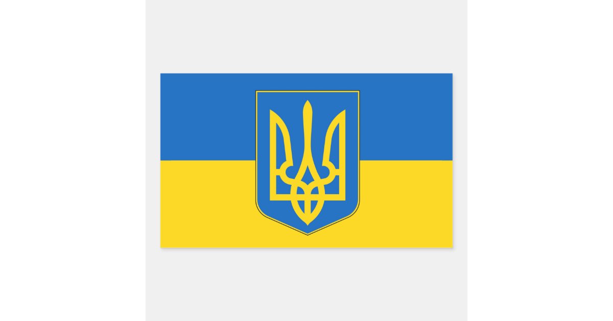 Rectangle sticker with Flag of Ukraine | Zazzle