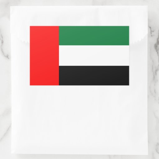 Rectangle sticker with Flag of United Arab Emirate | Zazzle