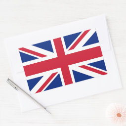 Rectangle sticker with Flag of United Kingdom | Zazzle