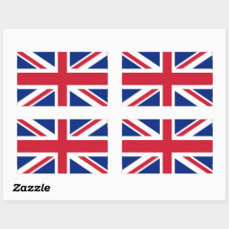 Rectangle sticker with Flag of United Kingdom | Zazzle
