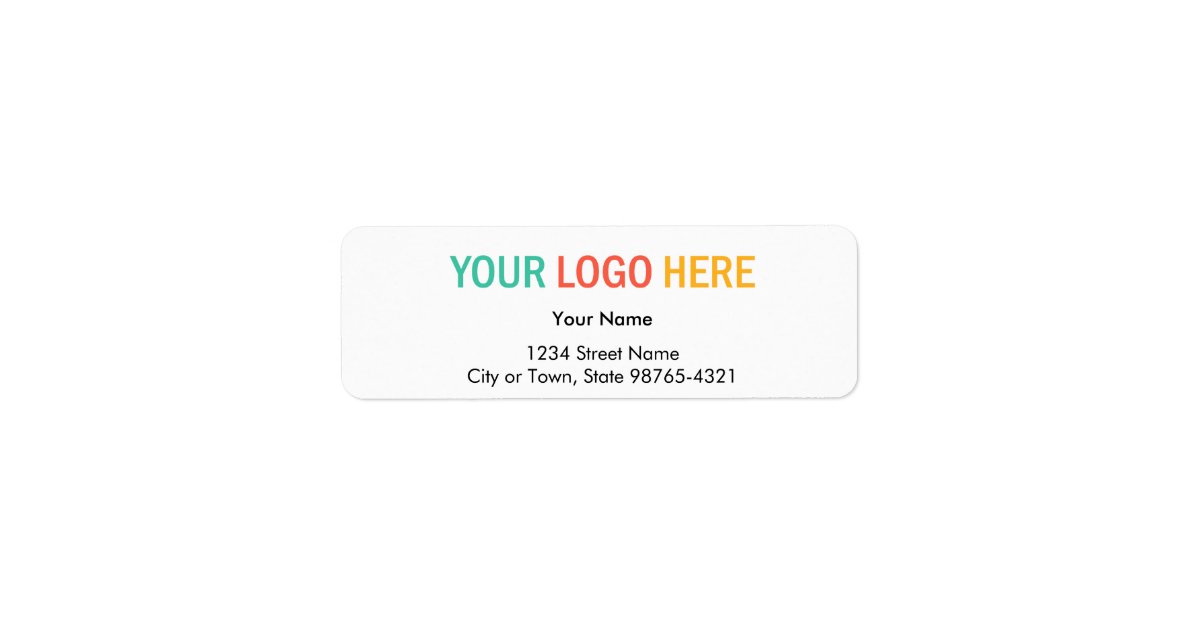Rectangular company business logo return address label | Zazzle